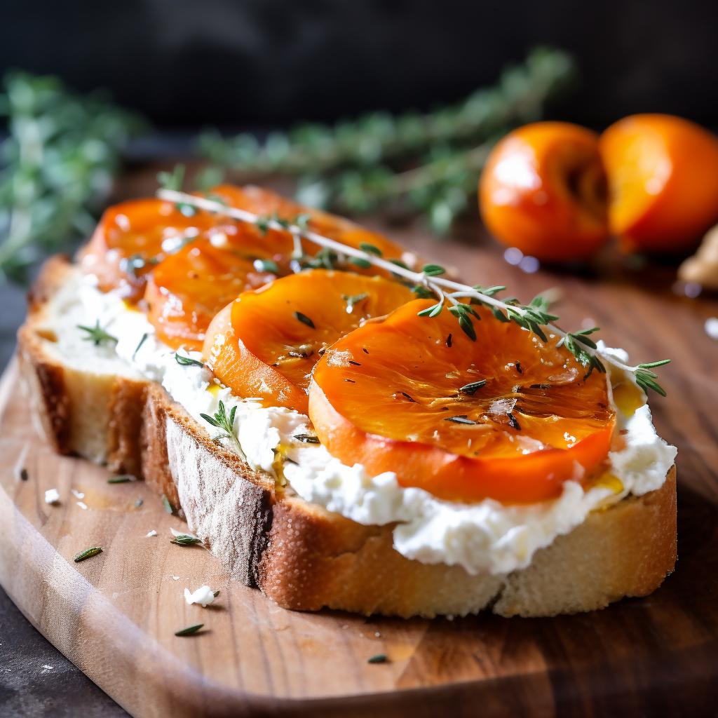 Persimmon and Goat Cheese Crostini: A Sweet-Savory Delight with Creamy ...