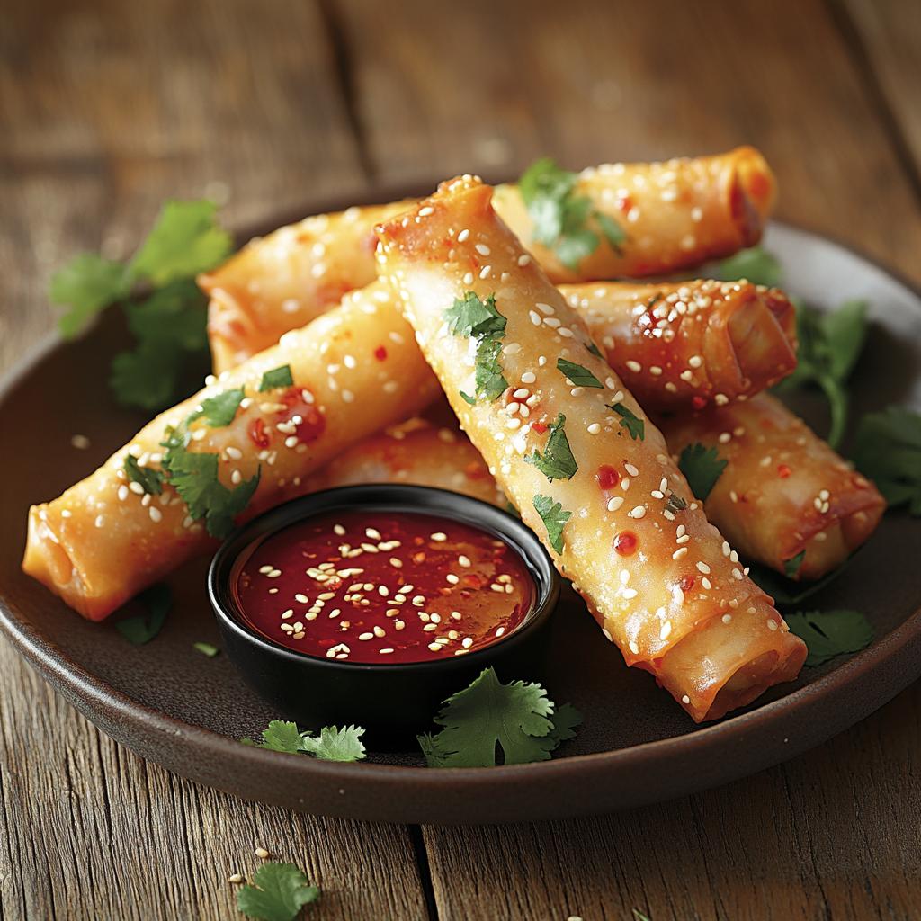 Crispy Spring Rolls with Sweet Chili Dipping Sauce - Tasty Tango